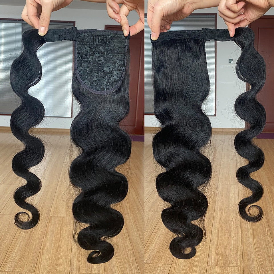 Wrap Around Human Hair Body Wave Ponytail | BEAUTIMAXX-PLUS